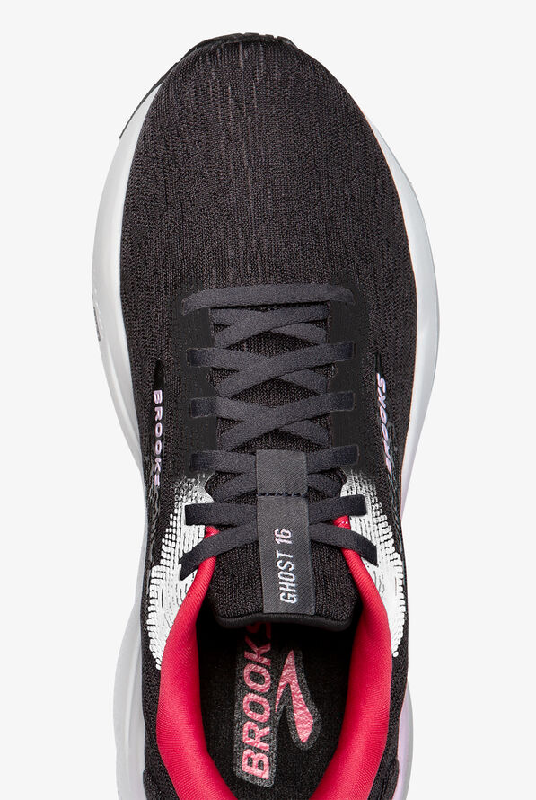 Brooks Women's Ghost 16 Black/Ebony/Raspberry Athletic Lace Up Nursing ...