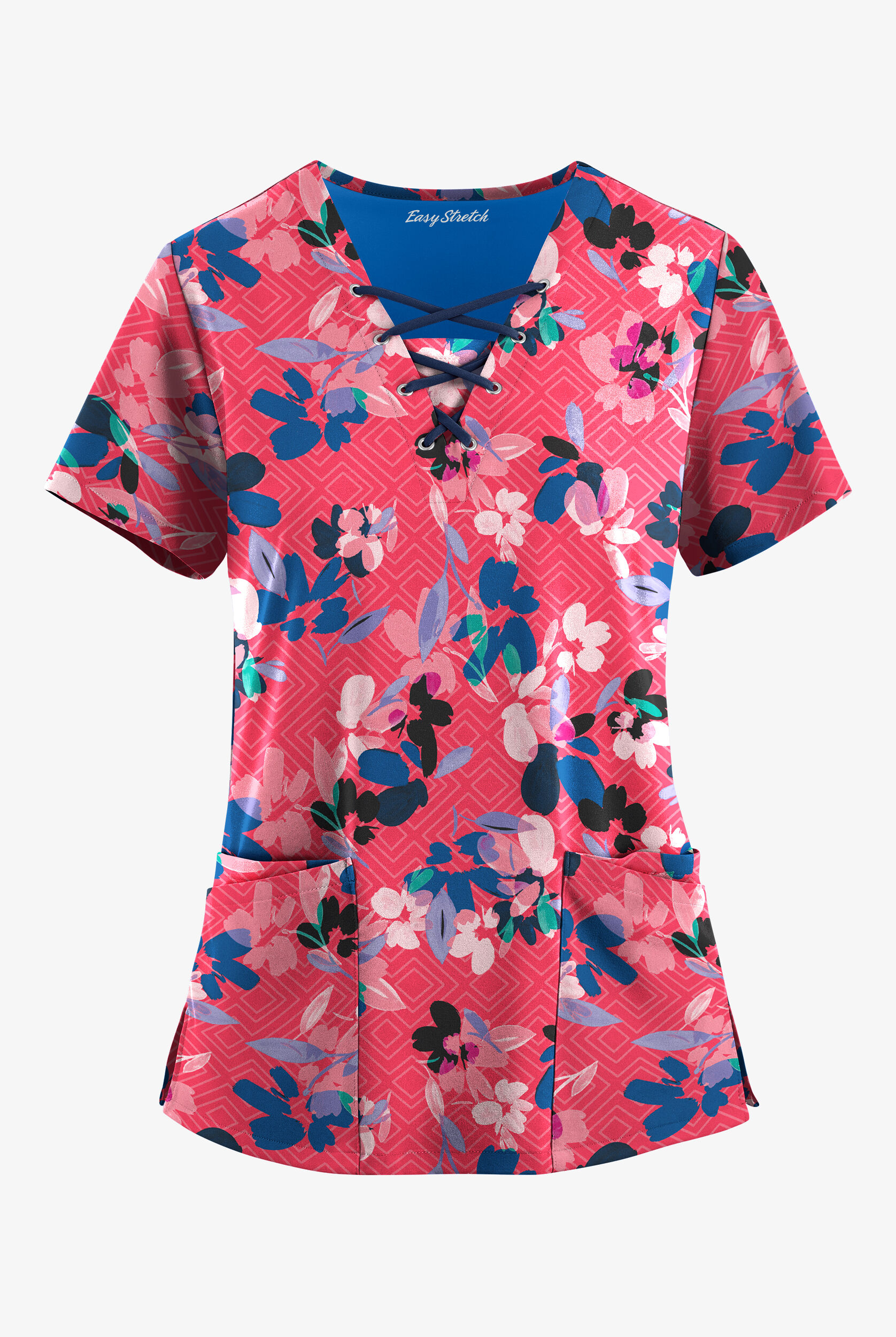 Easy STRETCH Kyoto Flower Bright Watermelon Women's 4-Pocket Lace-Up ...