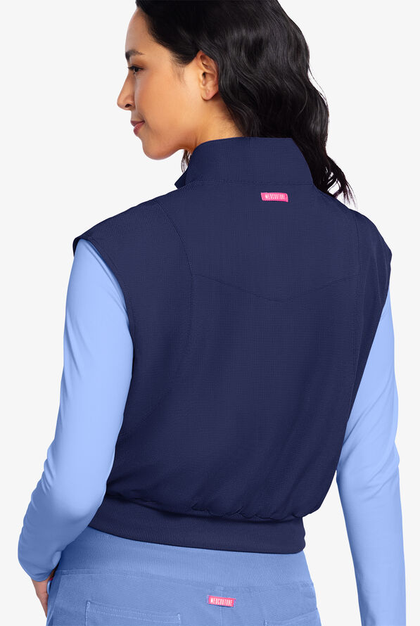 Med Couture Amp Women's 2-Pocket STRETCH Zippered Cropped Scrub Vest ...