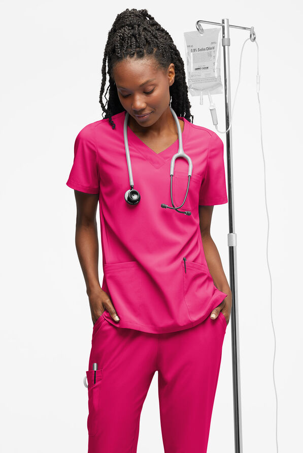 Easy STRETCH Tessa Women's 5-Pocket V-Neck Scrub Top, Stretch Scrubs