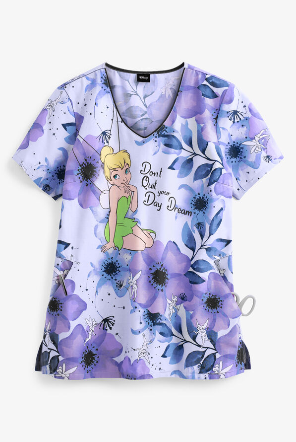 Cherokee Tooniforms Don't Quit V-neck Print Scrub Top, Disney Scrubs