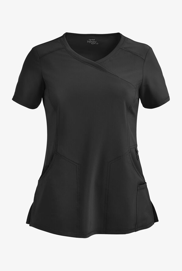 Cherokee 2625A Antimicrobial Mock Wrap Scrub Top, Infinity Scrubs