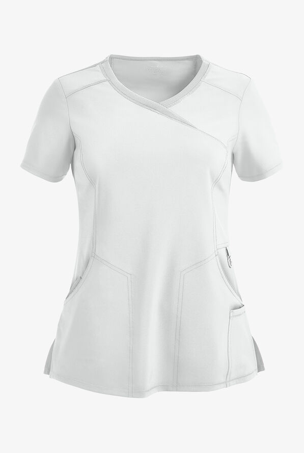 Cherokee 2625A Antimicrobial Mock Wrap Scrub Top, Infinity Scrubs