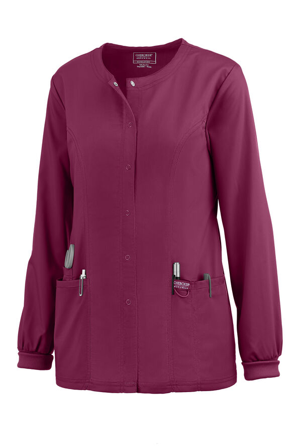 Cherokee Workwear Revolution Snap-Front Scrub Jacket | Stretch Scrubs