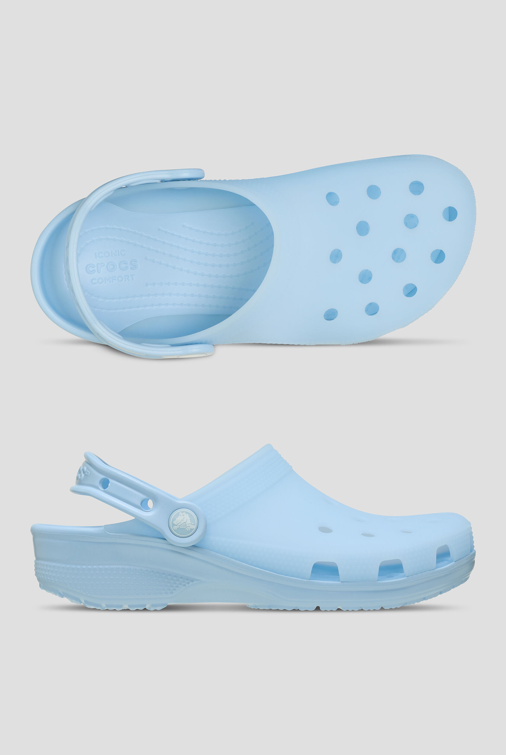 Crocs™ Womens Classic Blue Calcite Frosted Clog, Nursing Shoes