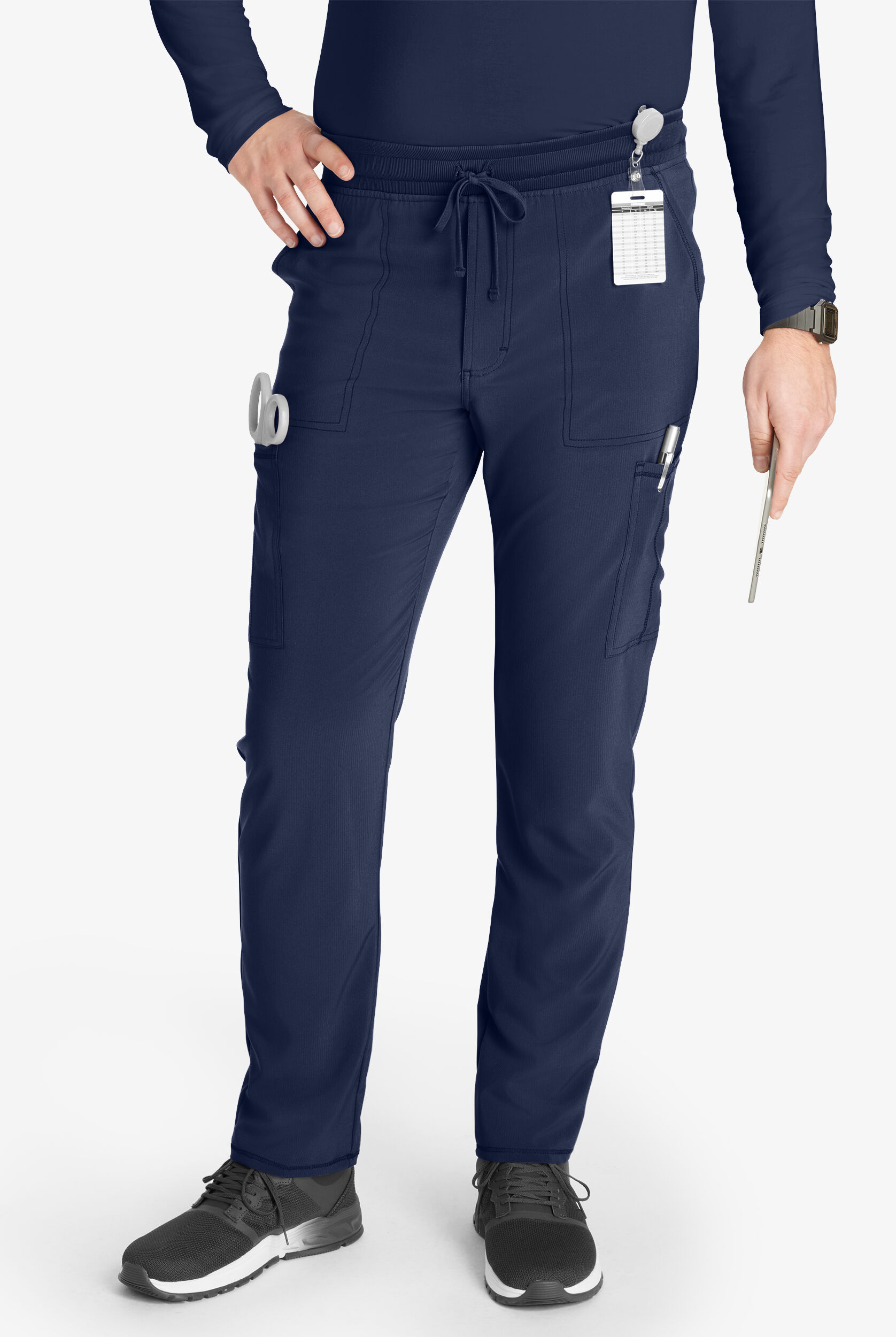 Cherokee Collection Men's 4-Pocket STRETCH Layered Neckband V-Neck ...