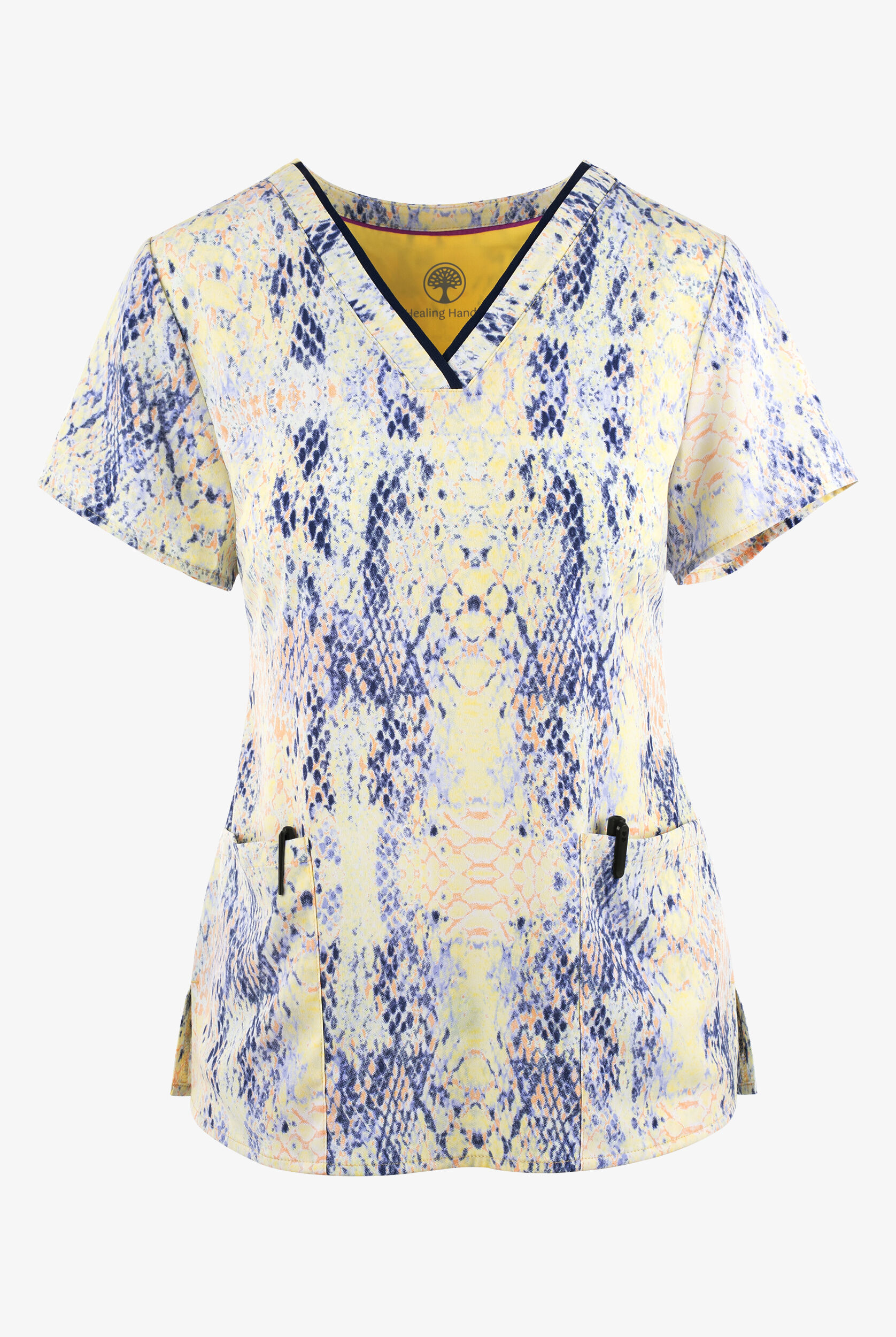 Healing Hands Premiere 3-Pocket STRETCH Print Top, Print Scrubs