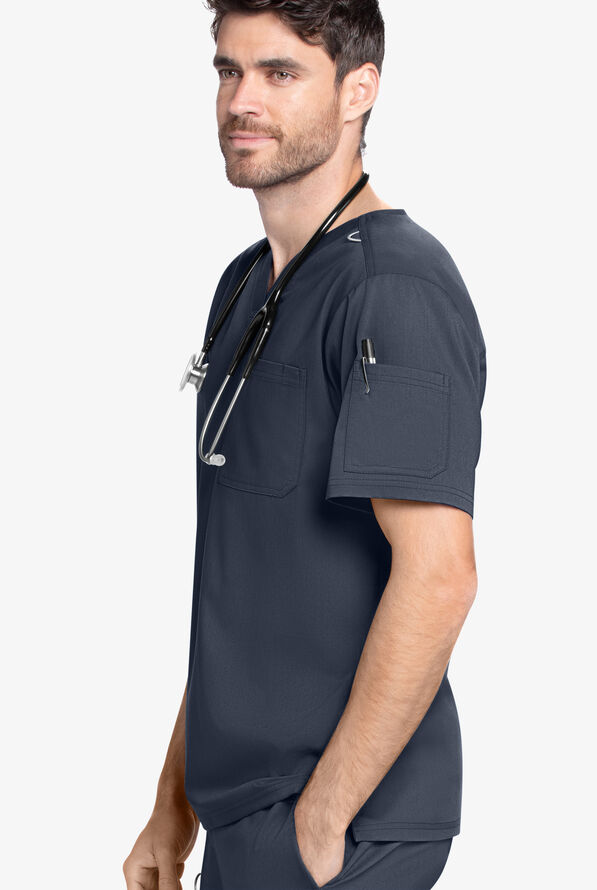 Grey's Anatomy Men's 2-Pocket Tuck In Crossover V-Neck Scrub Top ...