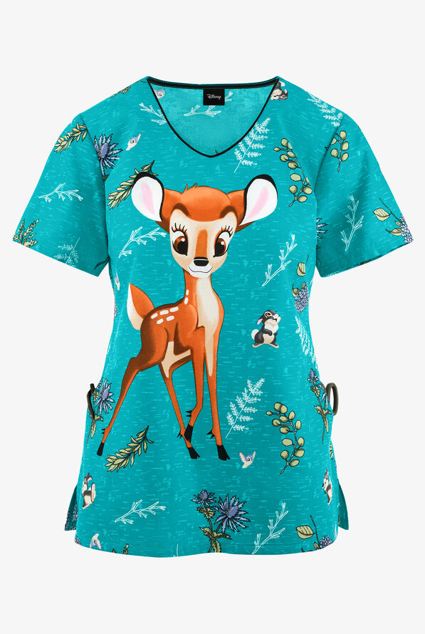 Cherokee Tooniforms Storybook Meadow Print Scrub Top, Print Scrubs