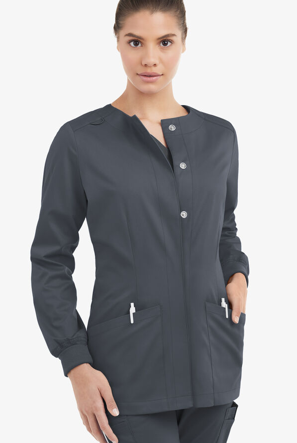 UA Butter-Soft STRETCH Long Sleeve Snap Front Jacket, Nursing Jackets