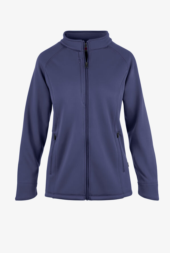 Maevn Blaze Women's 5-Pocket Zip Front Raglan Sleeve Fleece Scrub ...