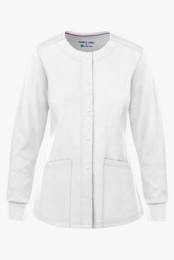 Purple Label Daisy 5063 Snap Front Scrub Jacket, Healing Hands Scrubs