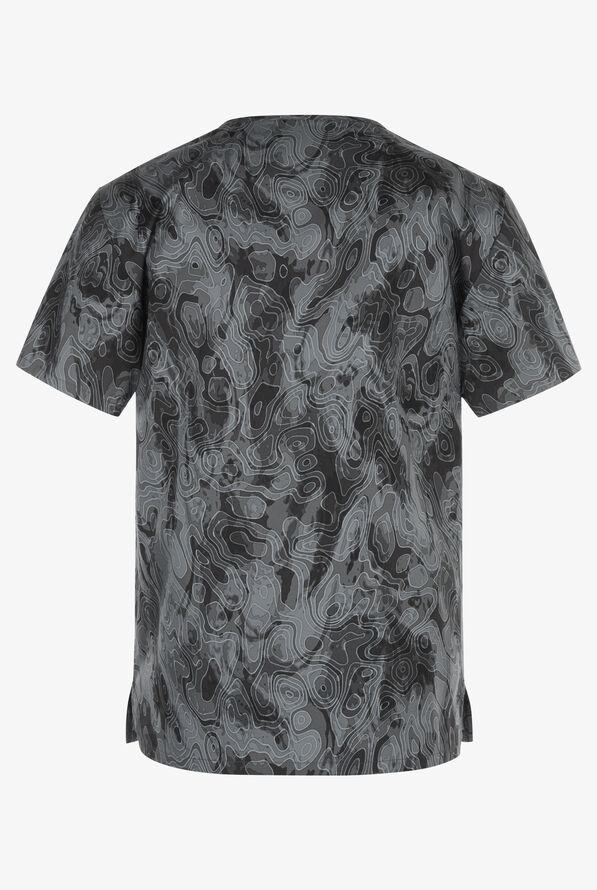 Dickies Tonal Topography Men's 1-Pocket STRETCH V-Neck Print Scrub Top ...