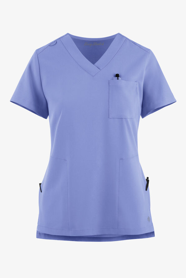 Easy Stretch by Butter-Soft High Low Hem V-Neck Top, Stretch Scrubs