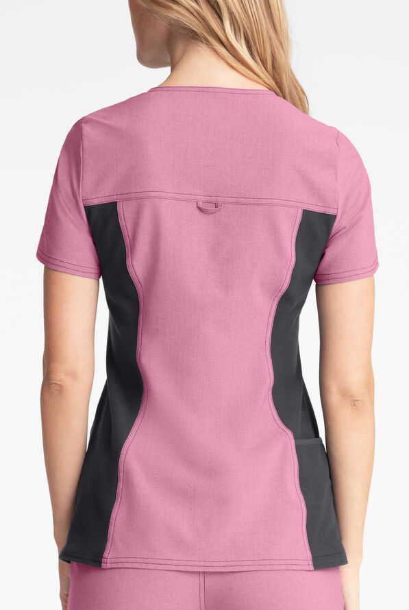 Cherokee iflex Scrubs V-Neck Knit Panel Scrub Top | Stretch Scrubs
