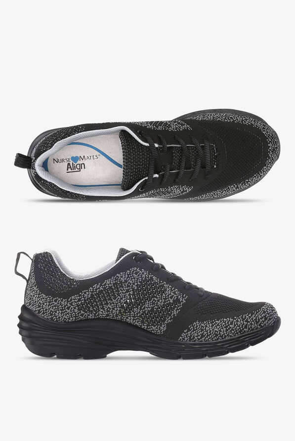 Nurse Mates Align Tabor Black Woven Shoes, Nursing Sneakers