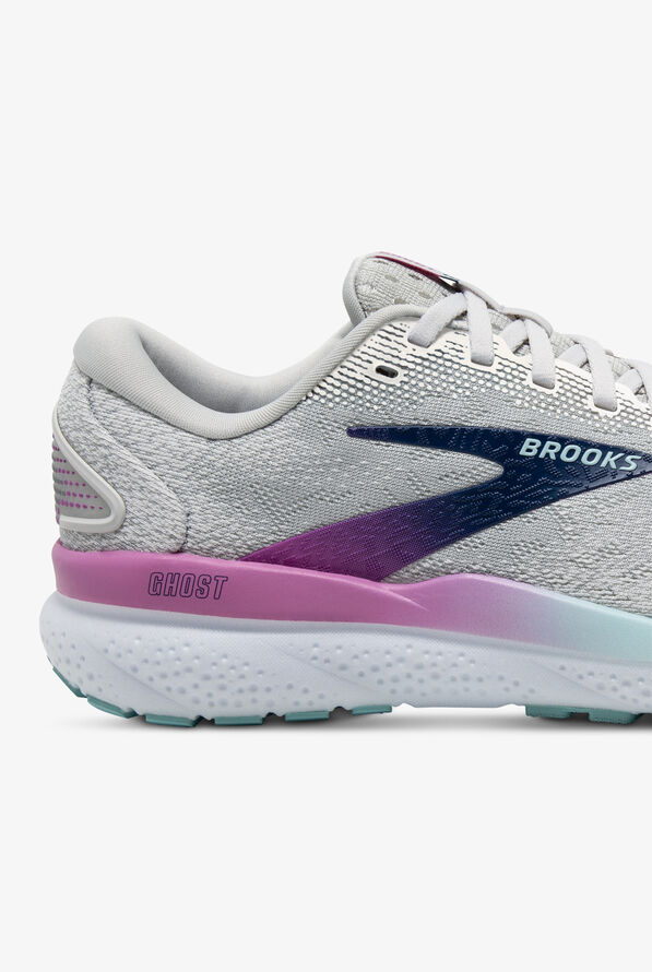 Brooks Women's Ghost 16 White/Grey/Estate Blue Athletic Lace Up Nursing ...