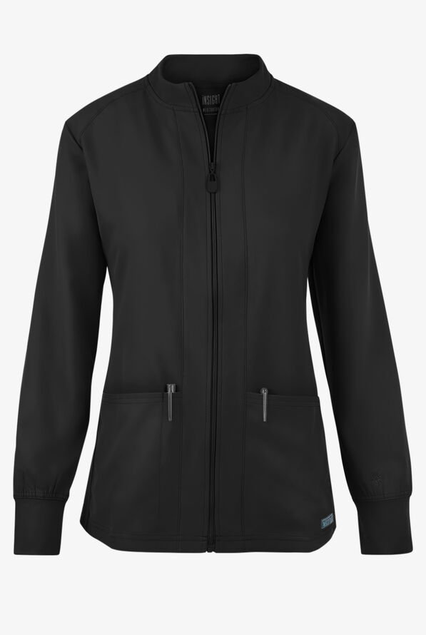 Med Couture Insight Women's 3-Pocket Zip Front Warm Up Scrub Jacket ...