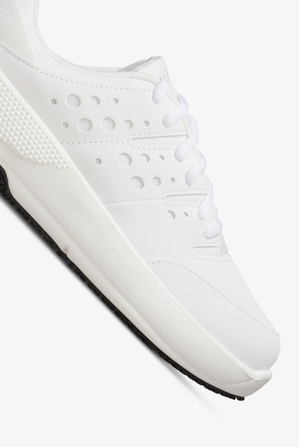 Crocs Women's On the Clock White Athletic Lace Up Shoes, Athletic ...