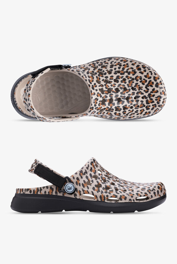 Joybees Women's Modern Leopard Nursing Clog, Medical Footwear
