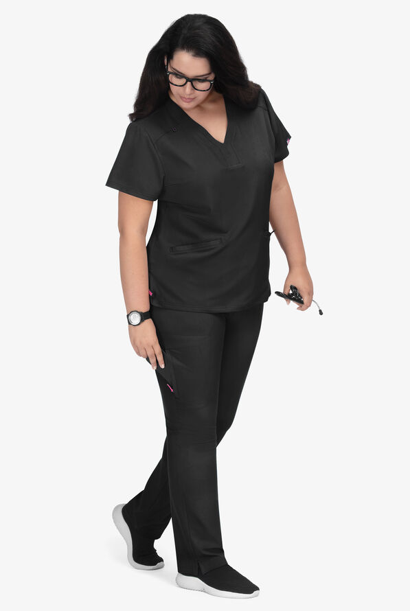 koi Lite Stretch Velocity Y-Neck Scrub Top, Fashion Scrubs