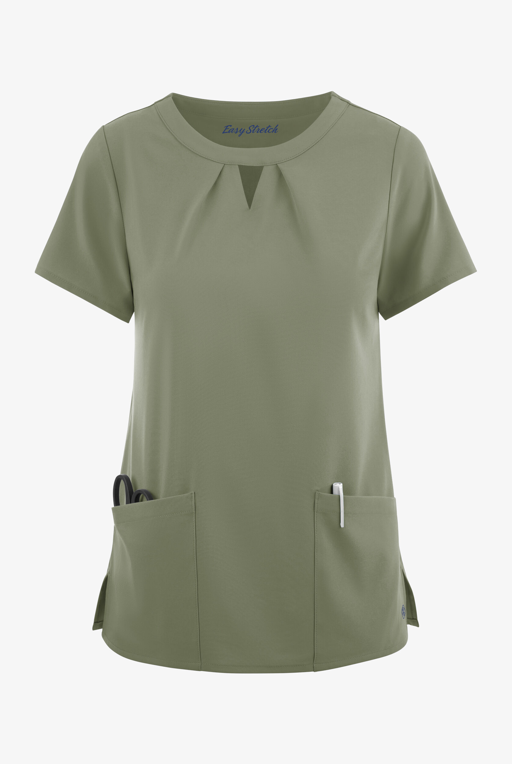 Easy STRETCH Salma Women's 2-Pocket KeyHole Neck Scrub Top, Stretch Scrubs