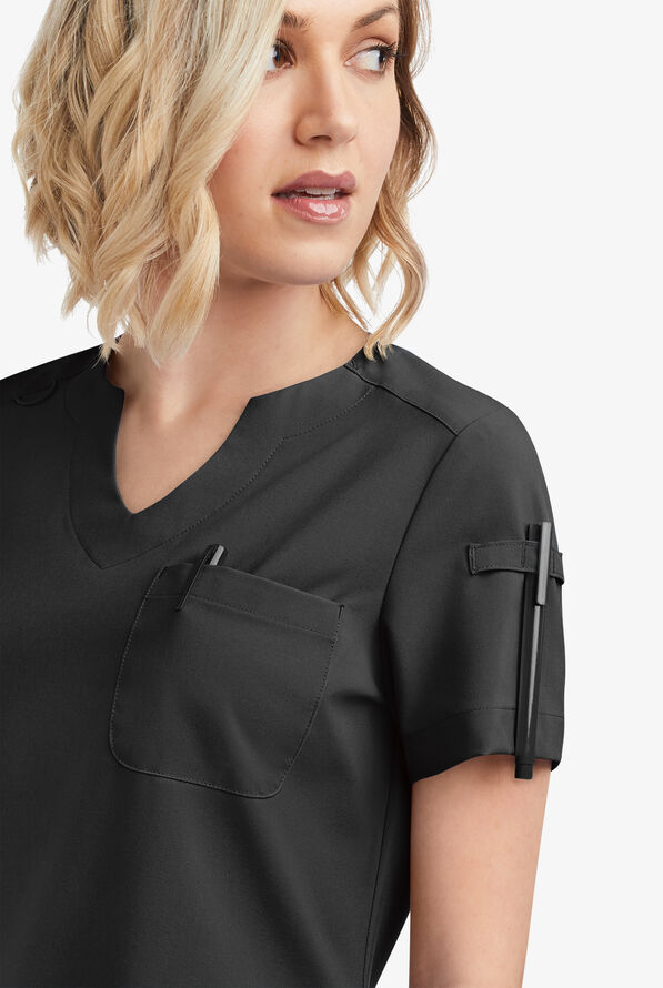 Easy STRETCH 1-Pocket Scallop Neck Scrub Top, Fashion Scrubs