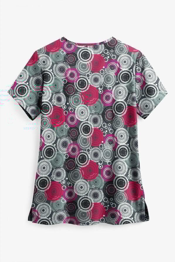 Easy STRETCH Mandala Tapestry Pewter Print Top, Stretch Scrubs