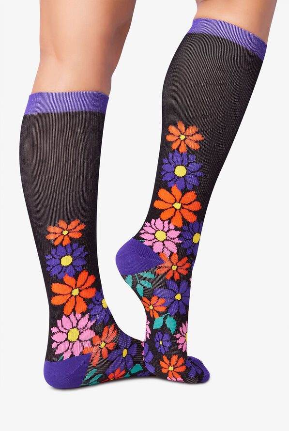 Cherokee Floral Edge Women's 10-15 mmHg Light Compression Socks ...