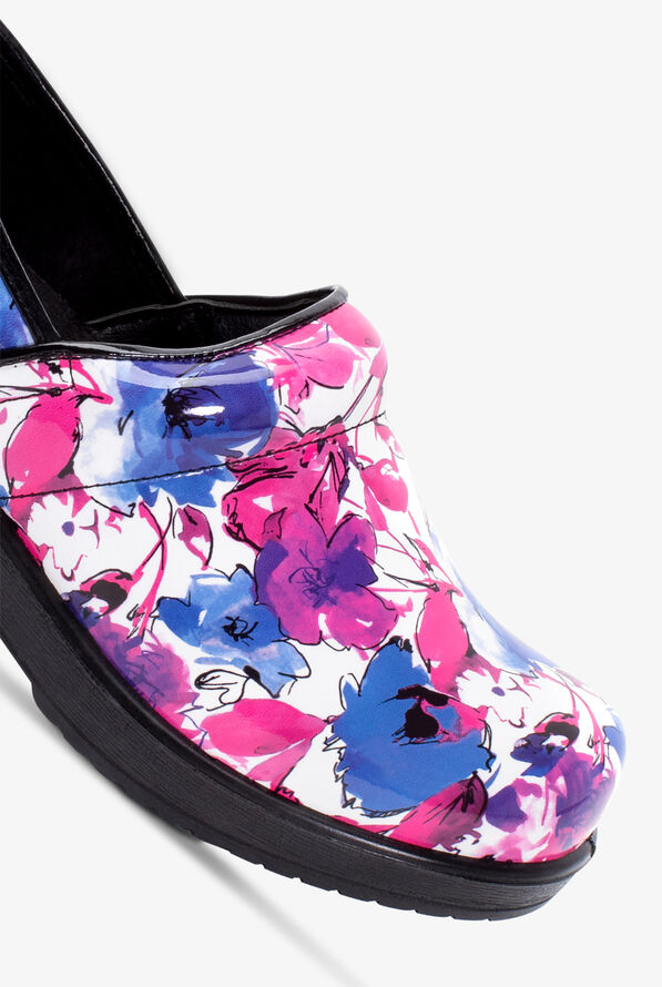 Savvy Women's Brandy Pink/Purple Flower Nursing Clogs, Printed Nursing ...