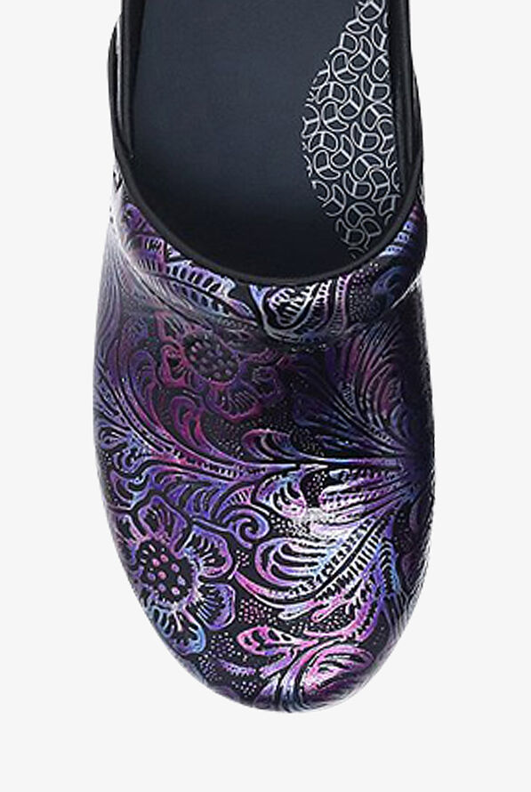 Dansko Pro XP 2.0 Engraved Floral Patent Leather Clog, Nursing Clogs