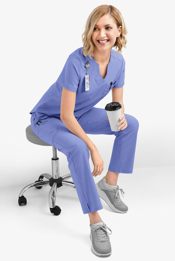 Easy STRETCH 1-Pocket Scallop Neck Scrub Top, Fashion Scrubs