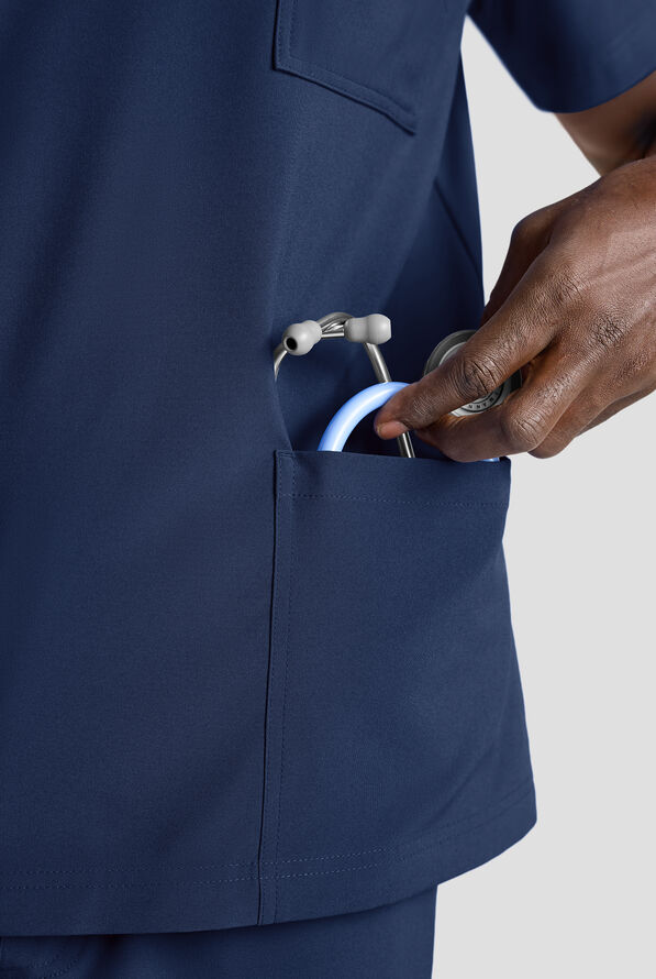 Easy STRETCH Men's 4-Pocket V-Neck Scrub Top, Scrub Top