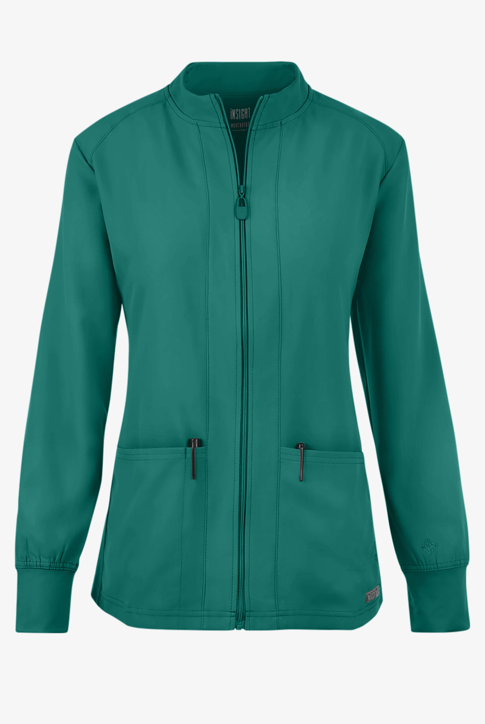 Med Couture Insight Women's 3-Pocket Zip Front Warm Up Scrub Jacket ...