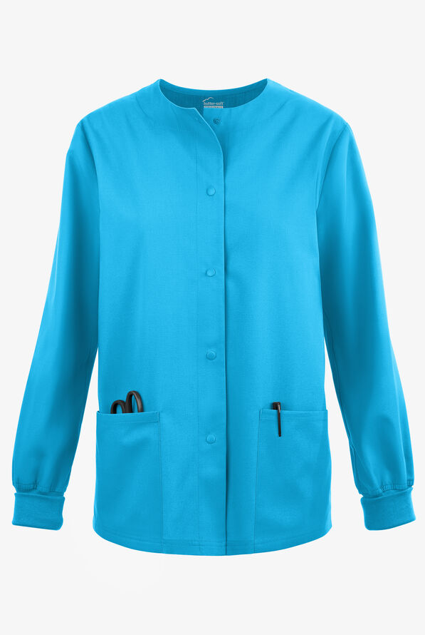 Butter-Soft Originals Women's 3-Pocket Warm-Up Snap Front Scrub Jacket ...