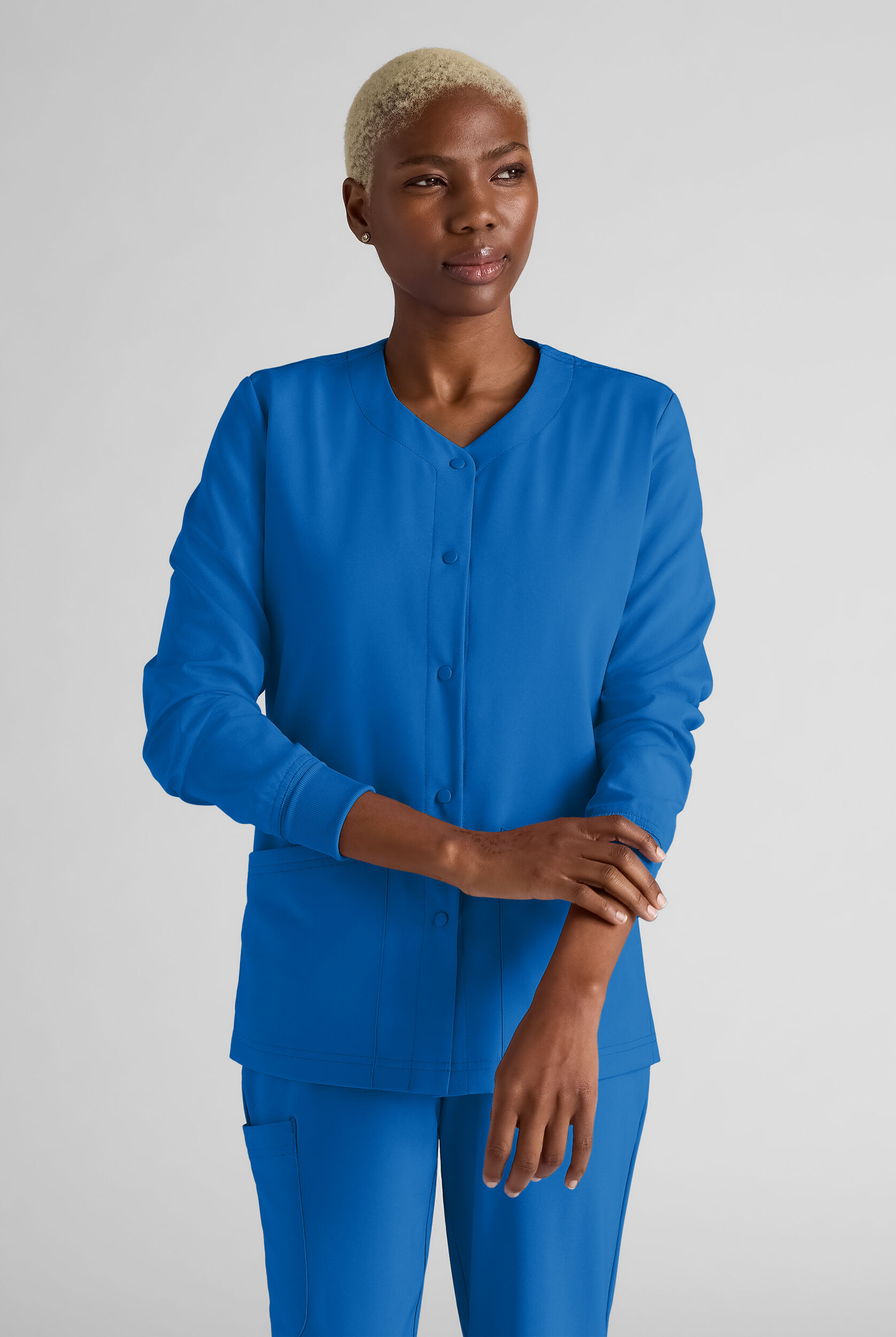 Easy STRETCH Women's 3-Pocket Snap Front Jacket, Nursing Jackets