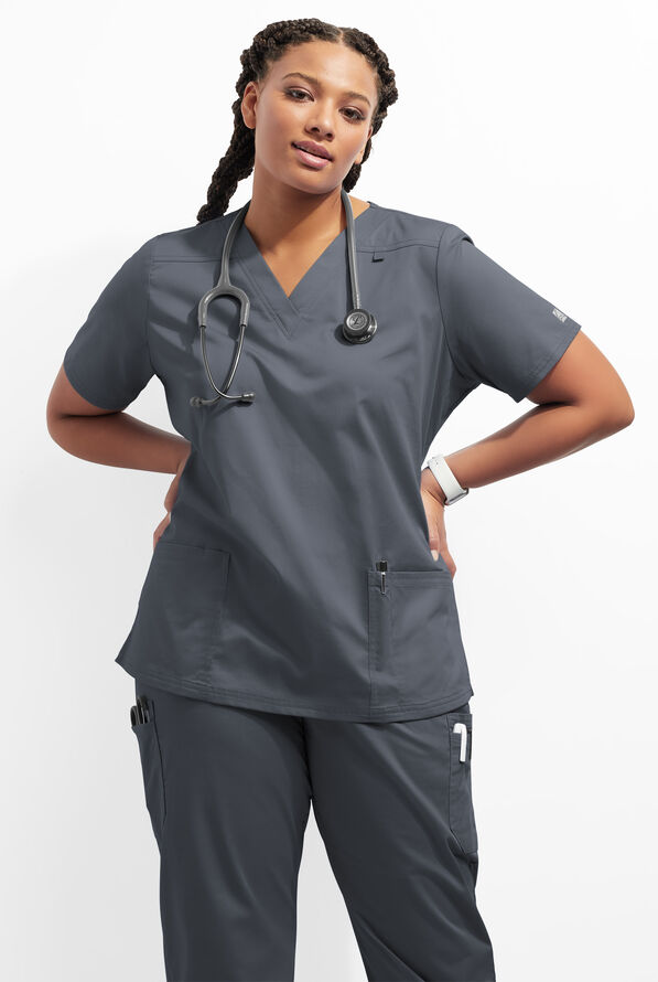 UA Butter-Soft STRETCH V-Neck Scrub Top, Plus Size Scrubs