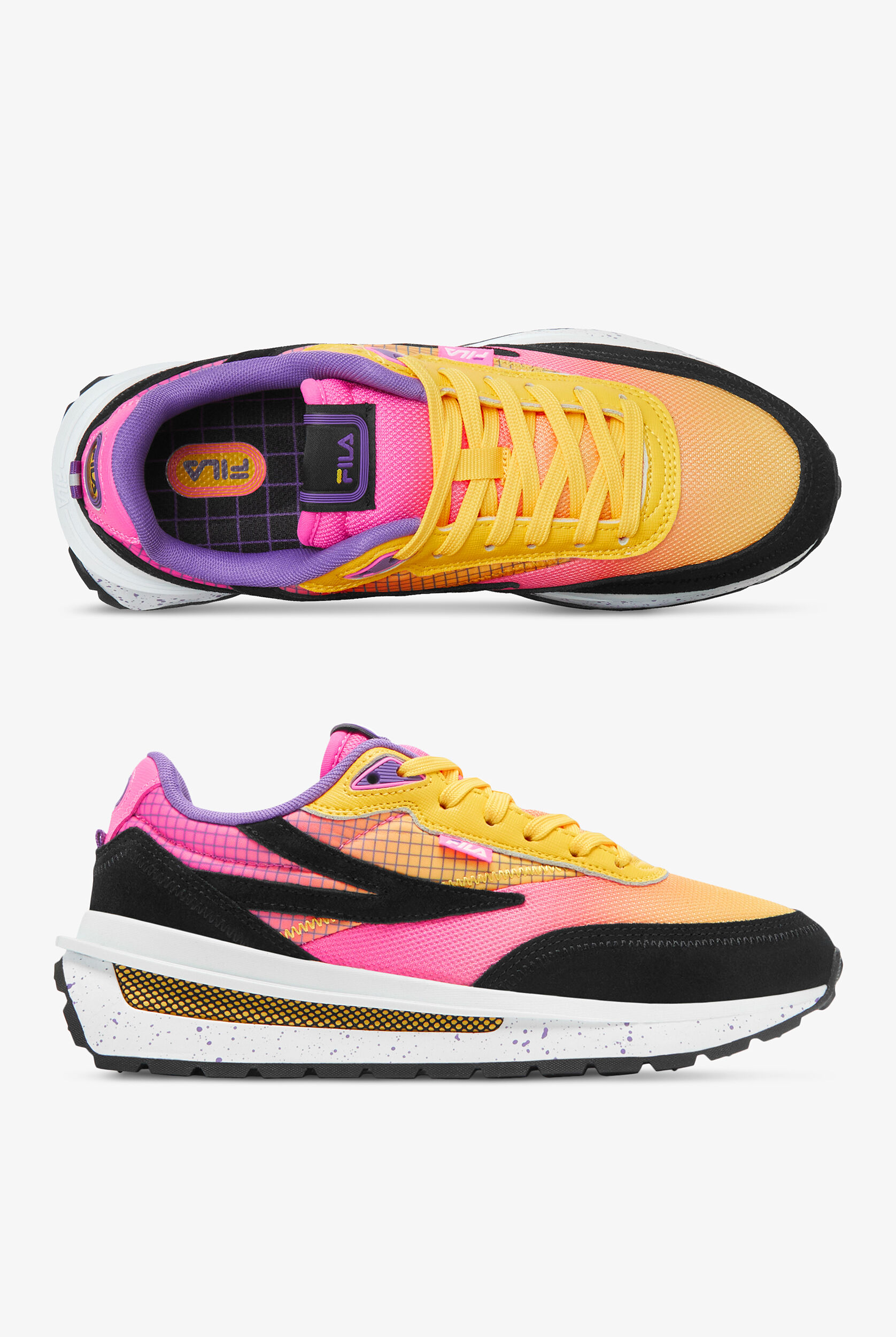 Fila Women's Renno Lemon/Knockout Pink Athletic Lace Up Nursing Shoes ...