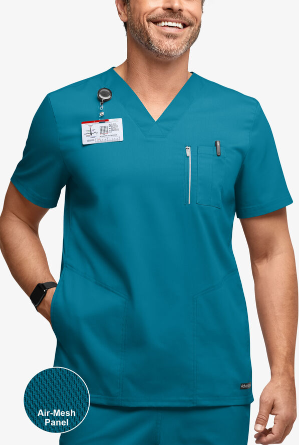 Advantage STRETCH Men's V-Neck Air-Mesh Panel Scrub Top | Uniform Advantage