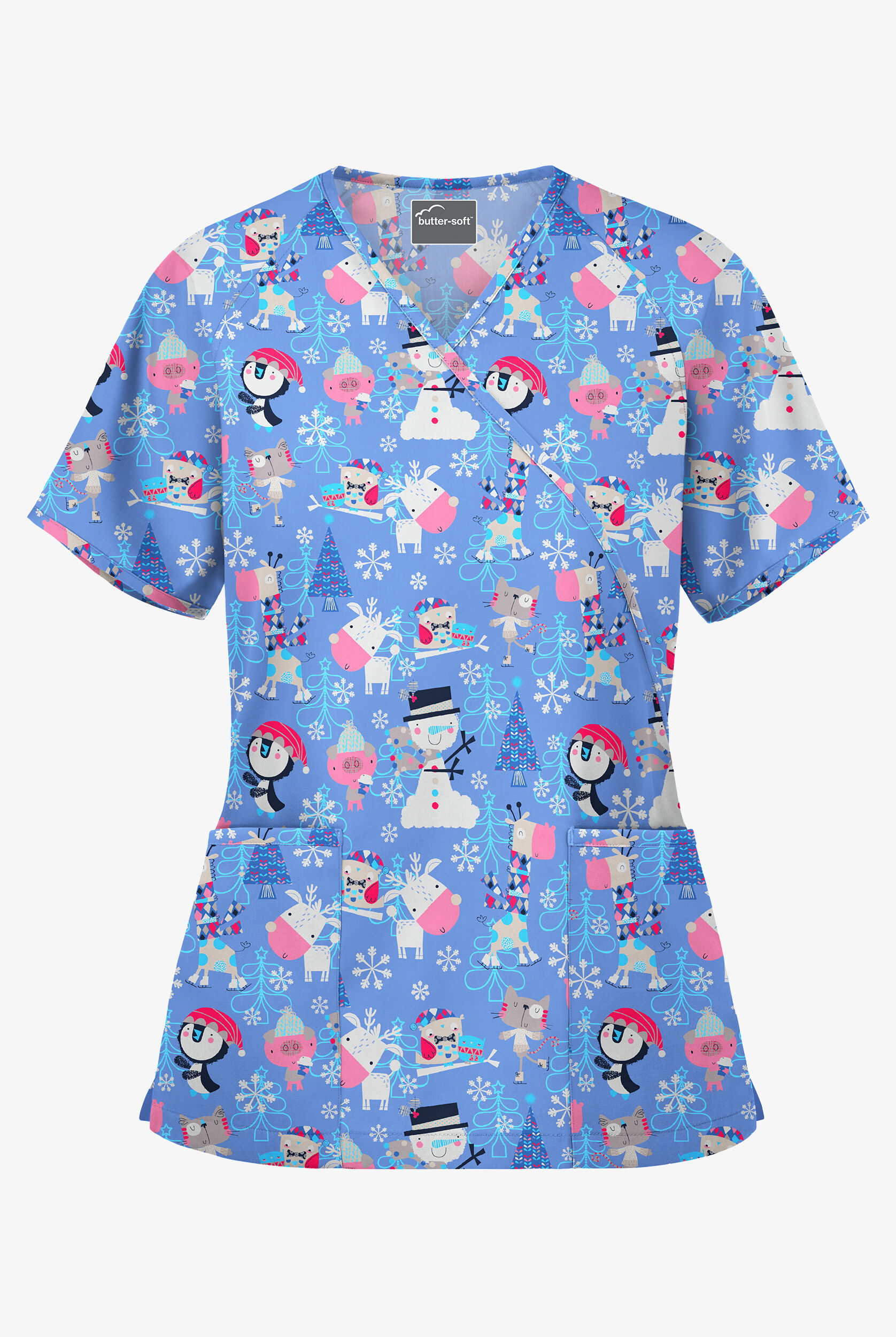 UA Butter-Soft Holiday Party Ceil Women's 2-Pocket Mock Wrap Print ...