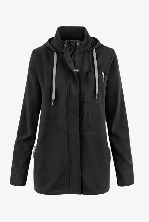 WonderWink Renew Women's 4-Pocket STRETCH Convertible Hood Utility ...