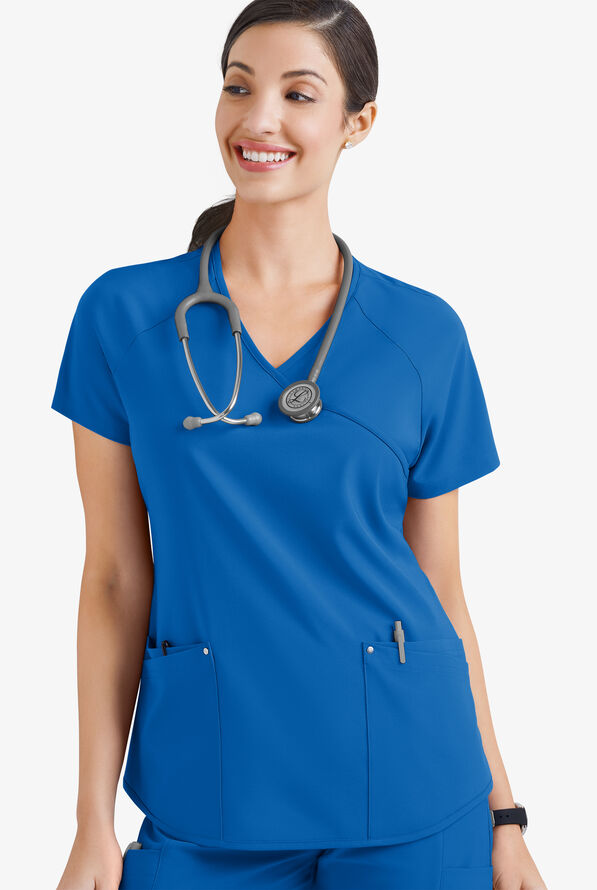 Easy STRETCH by Butter-Soft Cara Raglan Scrub Top, Stretch Scrub Tops