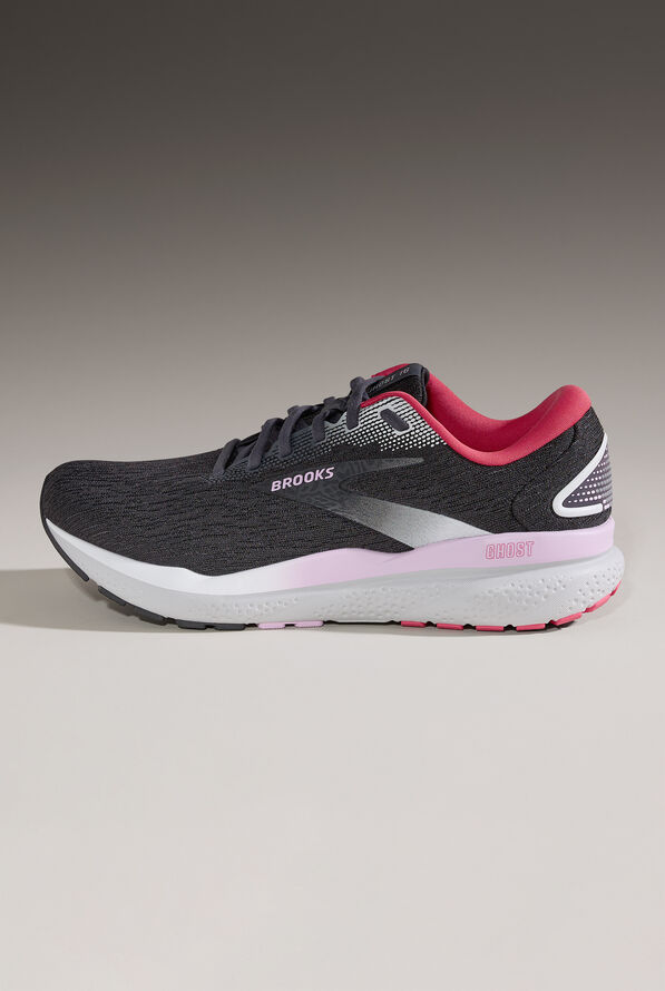 Brooks Women's Ghost 16 Black/Ebony/Raspberry Athletic Lace Up Nursing ...