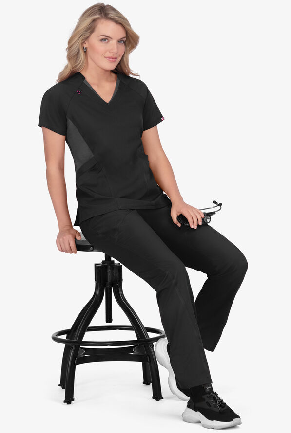 koi Lite Transform Women's 4-Pocket V-Neck Scrub Top, Stretch Scrubs