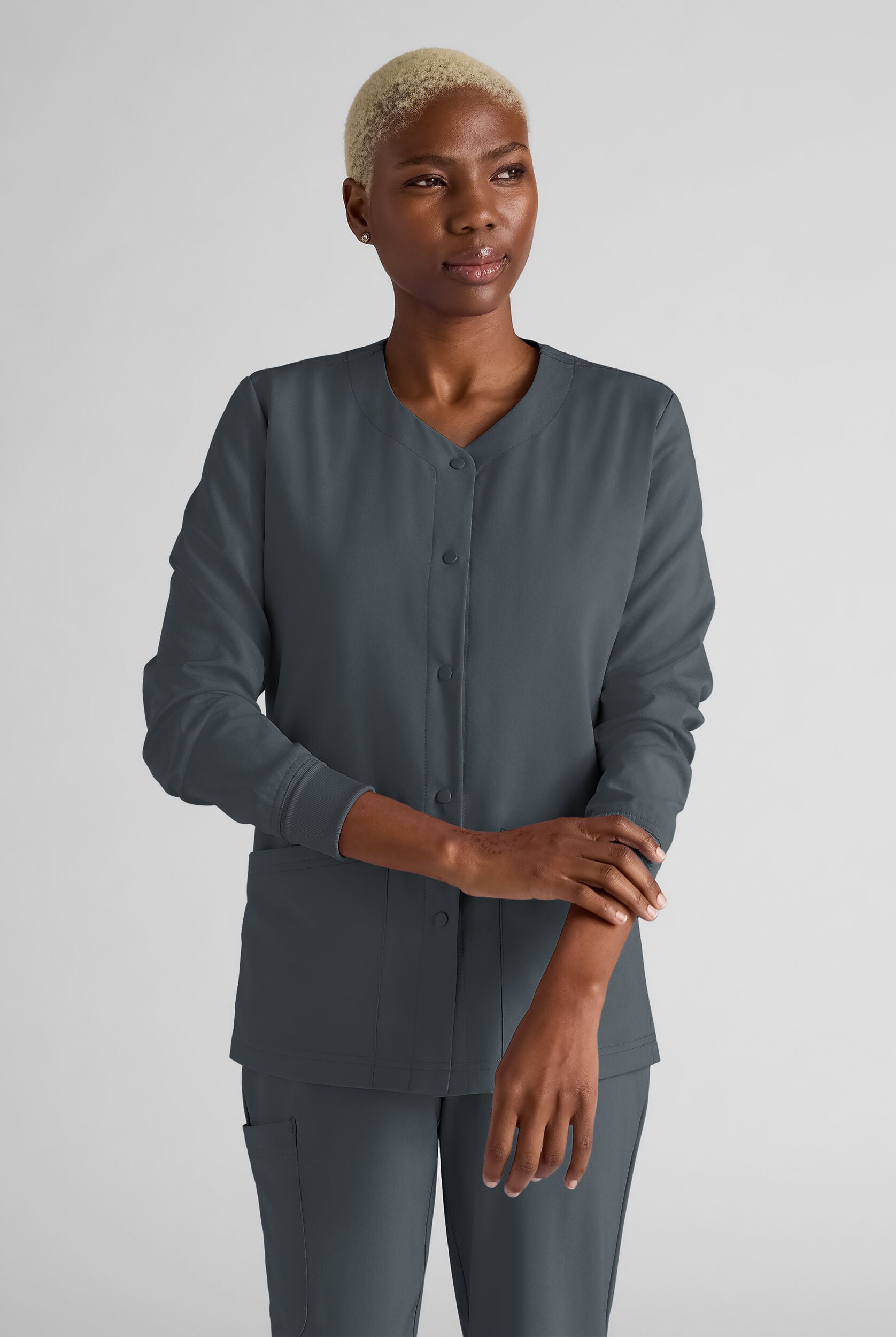 Easy STRETCH Women's 3-Pocket Snap Front Jacket, Nursing Jackets