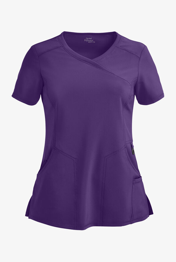 Cherokee 2625A Antimicrobial Mock Wrap Scrub Top, Infinity Scrubs