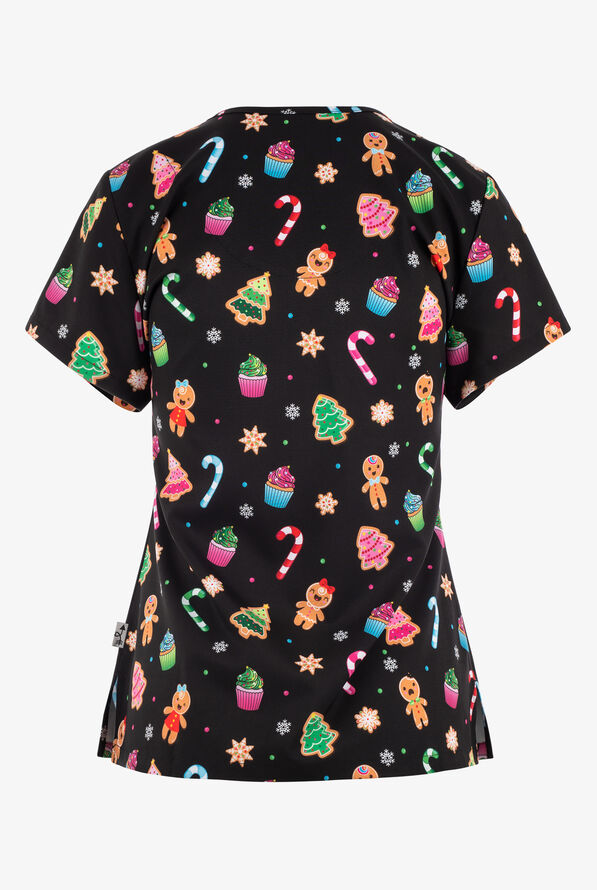 UA Exclusive Zavate Ava Therese Gingerbread Kisses V-Neck Print Scrub ...