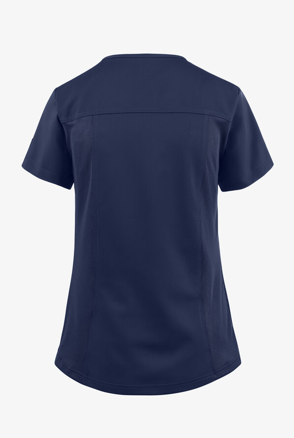 Dickies Balance Rib Knit Side Panel Mock Wrap Top, Stretch Scrubs