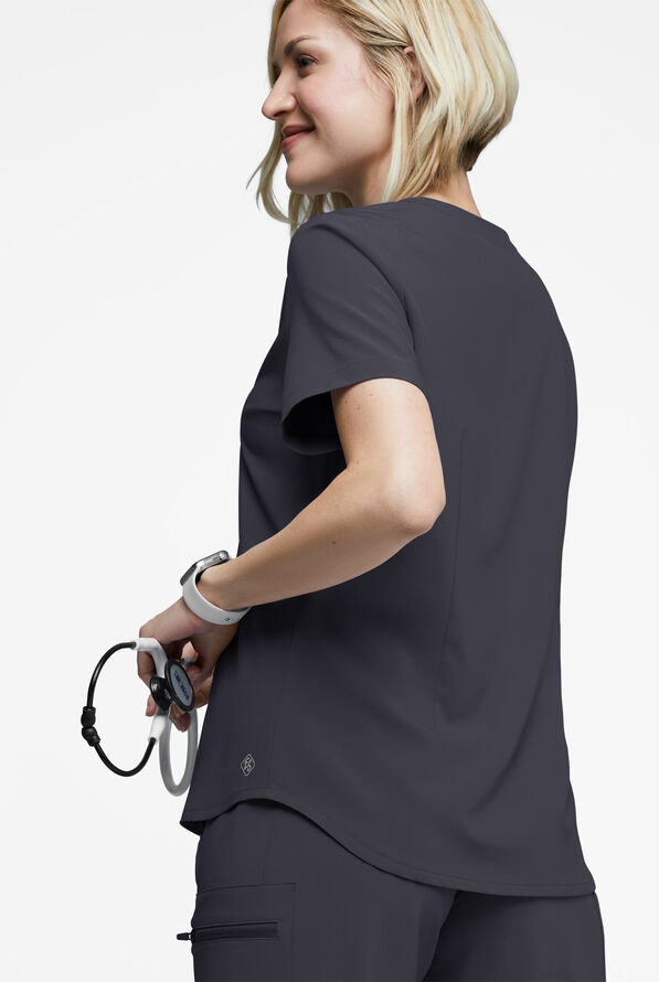 Easy STRETCH Gigi Women's Lace Tuck-In Scrub Top, Fashion Scrub Tops