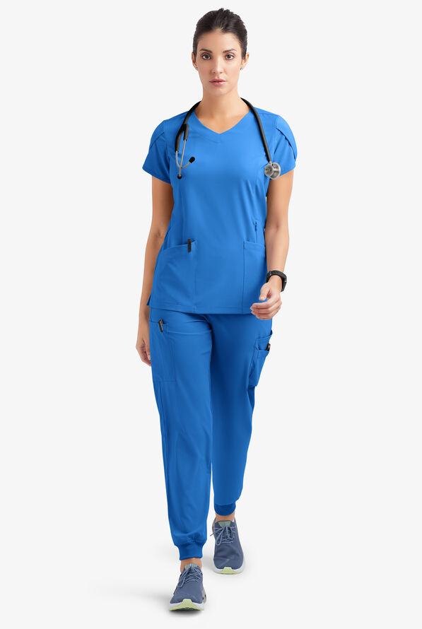 Easy STRETCH by Butter-Soft Daisy Women's 4-Pocket V-Neck Scrub Top ...